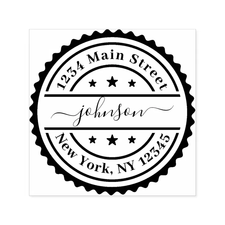 Create Your Own Modern Round Return Address Self-i Self-inking Stamp ...