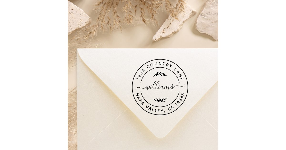 Create Your Own Modern Round Return Address Self-inking Stamp | Zazzle