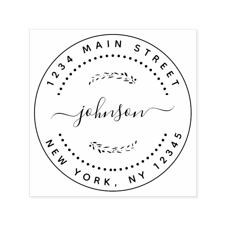 Create Your Own Modern Round Return Address Self-inking Stamp | Zazzle