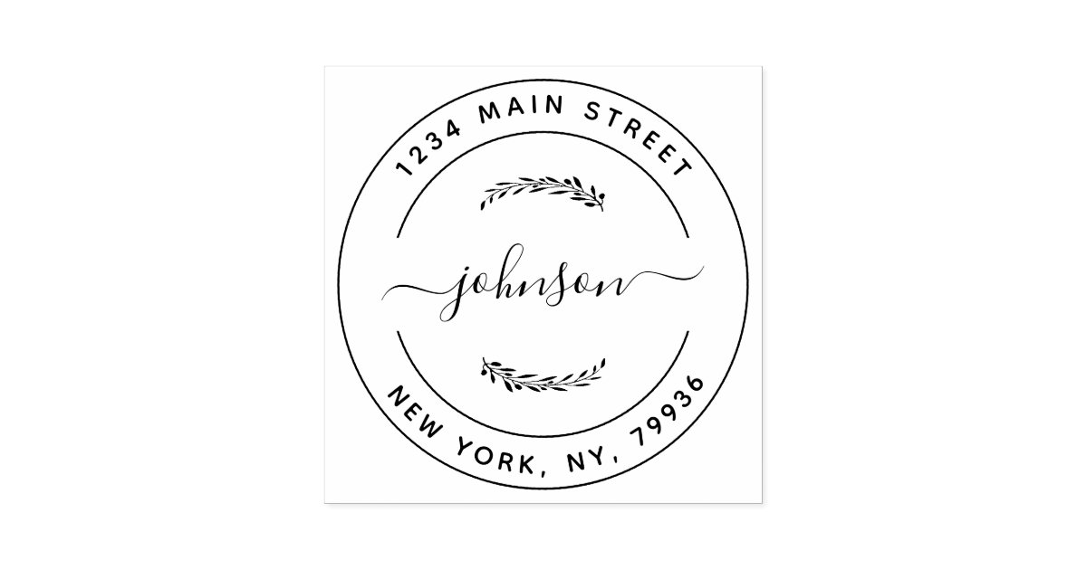 Create Your Own Modern Round Return Return Address Rubber Stamp | Zazzle