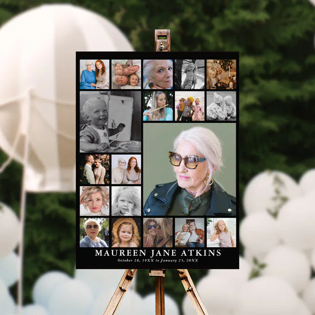 Create Your Own Modern Square 19 Photo Collage Foam Board | Zazzle