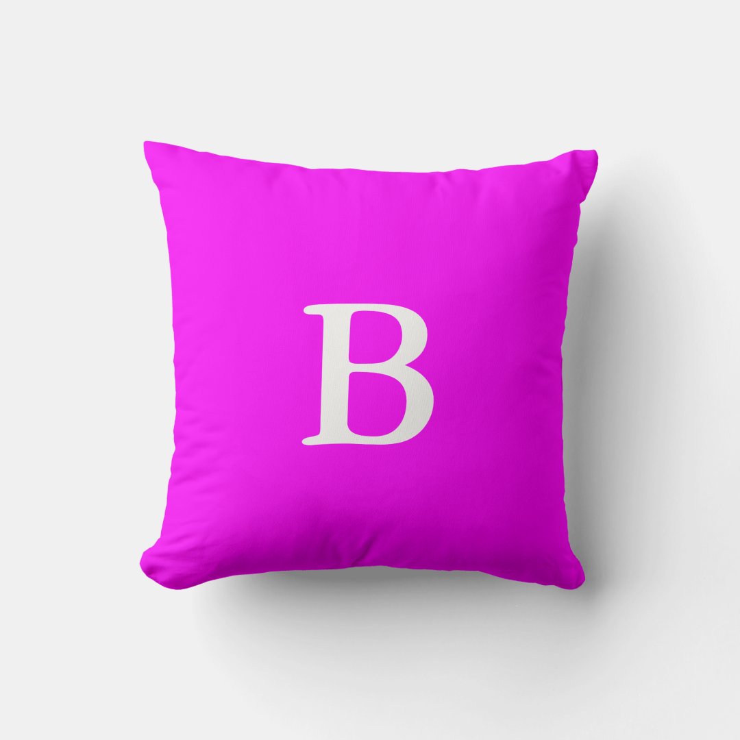Create Your Own Monogram Magenta Throw Pillow | Zazzle