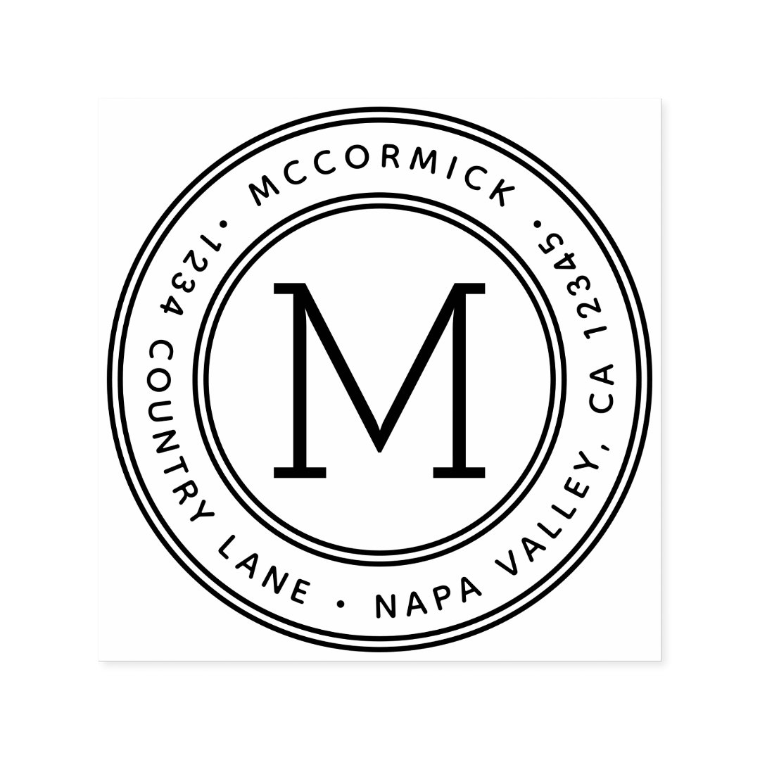 Create Your Own Monogram Return Address Self-inking Stamp | Zazzle