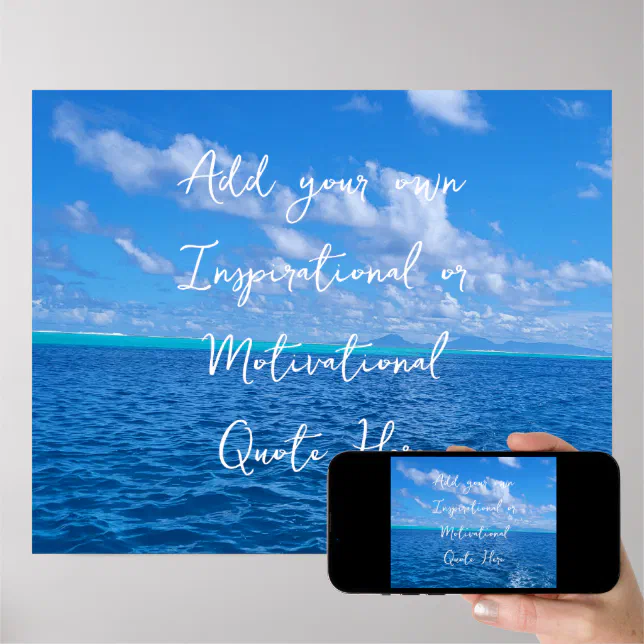 Create Your Own Motivational Inspirational Ocean Poster | Zazzle