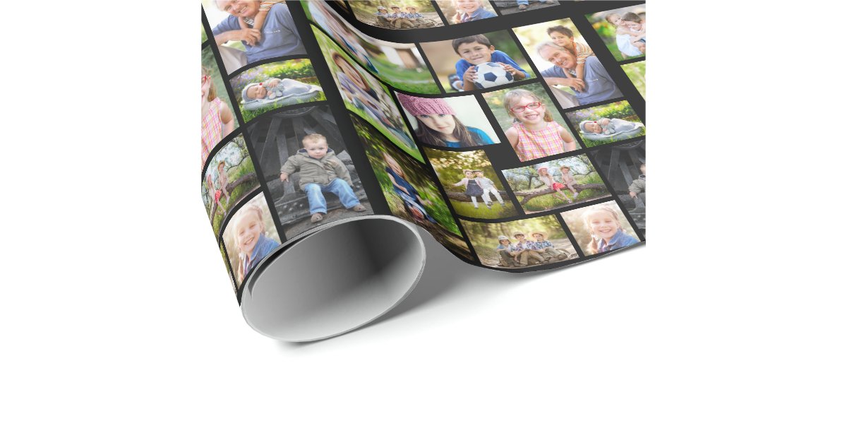 Create Your Own Multi Photo Collage Wrapping Paper | Zazzle