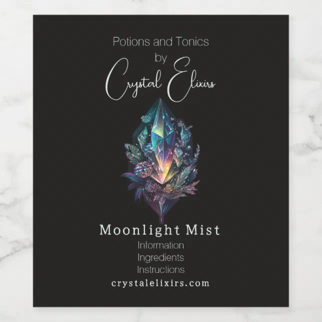 Create Your Own Mystical Crystals Apothecary Label | Zazzle