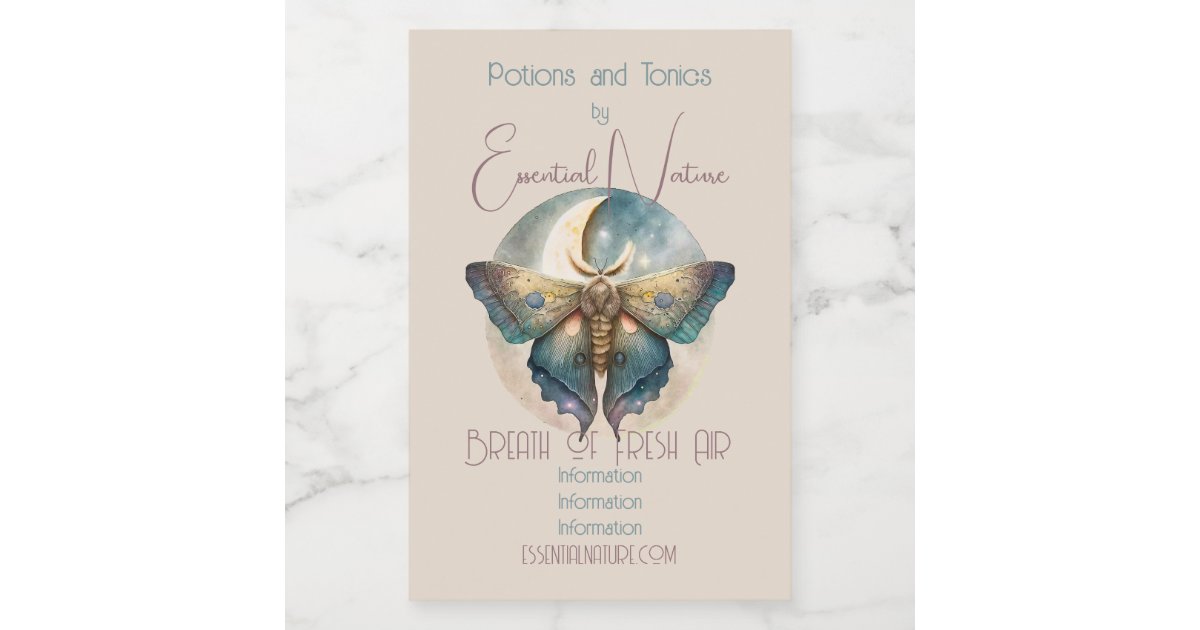 Create Your Own Mystical Moon Moth Food Label | Zazzle