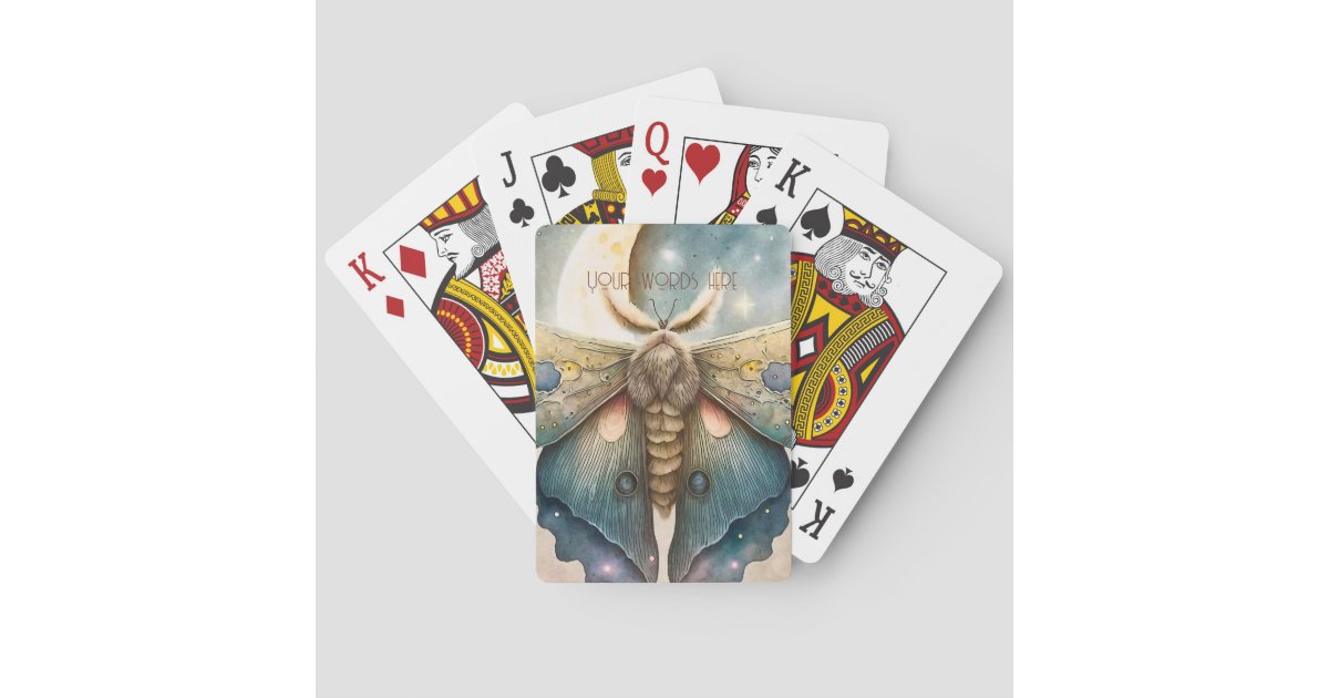 Create Your Own Mystical Moon Moth Poker Cards | Zazzle