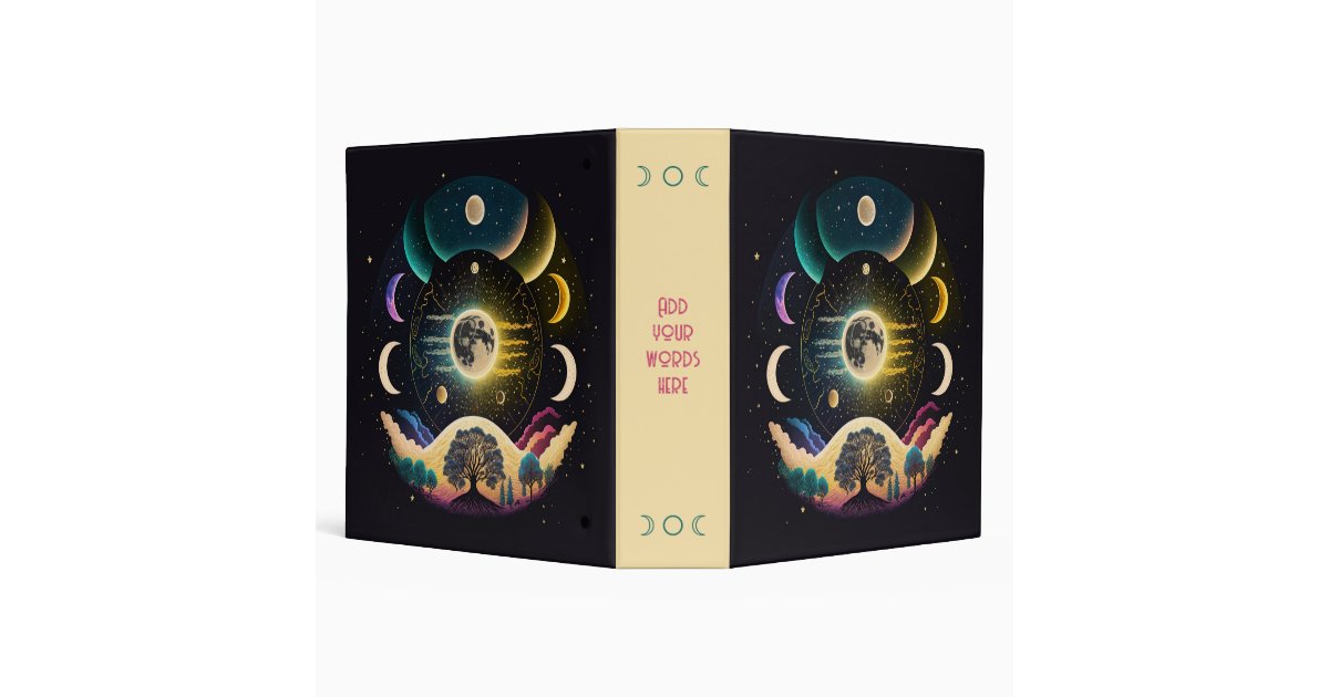 Create Your Own Mystical Sonic Moon Waves 3 Ring Binder | Zazzle