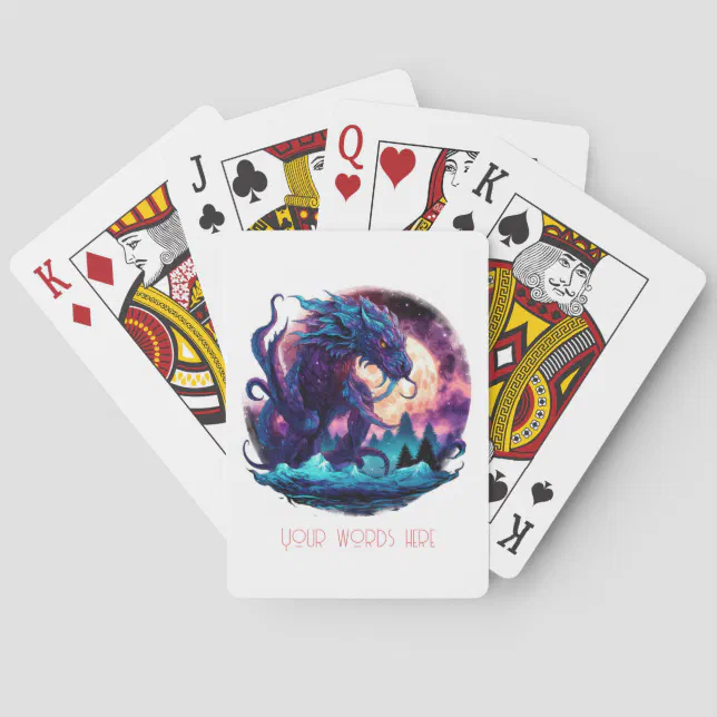 Create Your Own Mythical Kraken Water Dragon Poker Cards | Zazzle