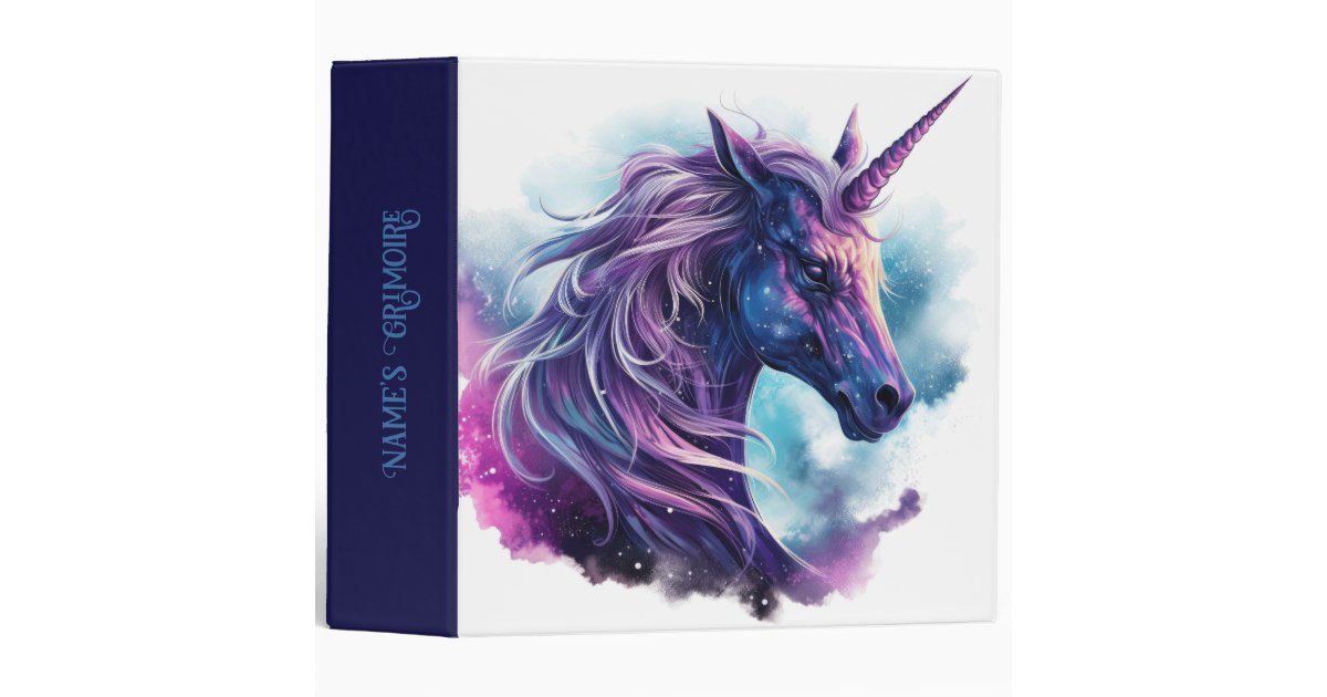 Create Your Own Mythical Purple Unicorn 3 Ring Binder | Zazzle