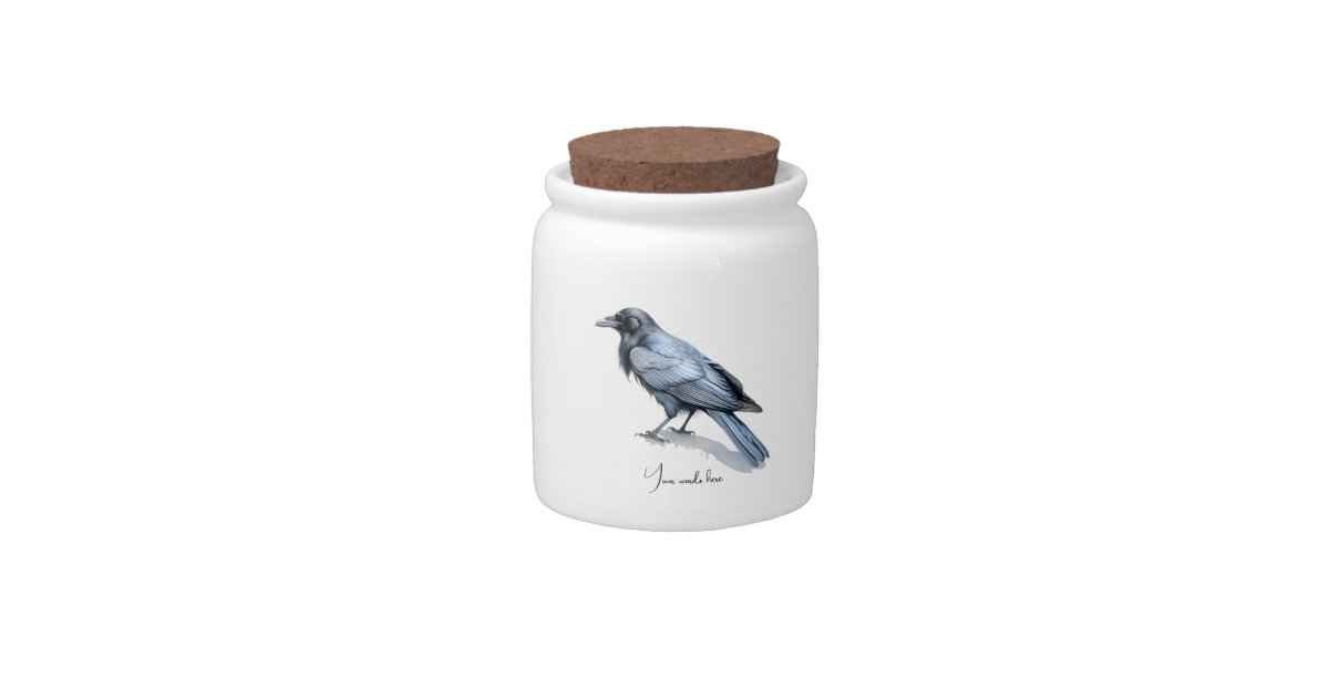 Create Your Own Mytsical Blue Raven Candy Jar | Zazzle