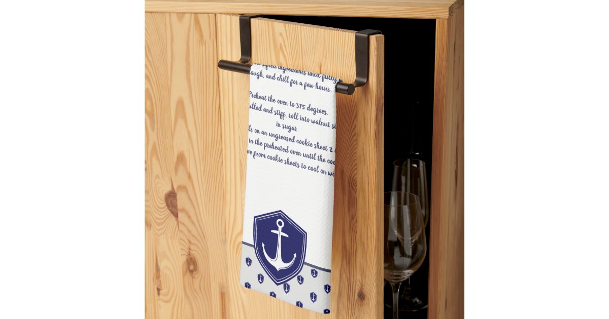 Create your own Nautical Anchor Recipe keepsake Kitchen Towel | Zazzle