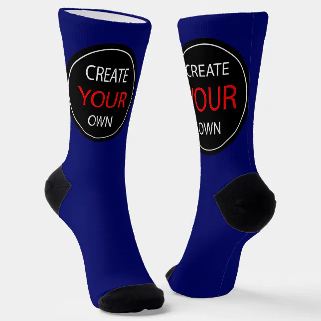Create Your Own Navy Blue, Photo, Personal /Custom Socks | Zazzle