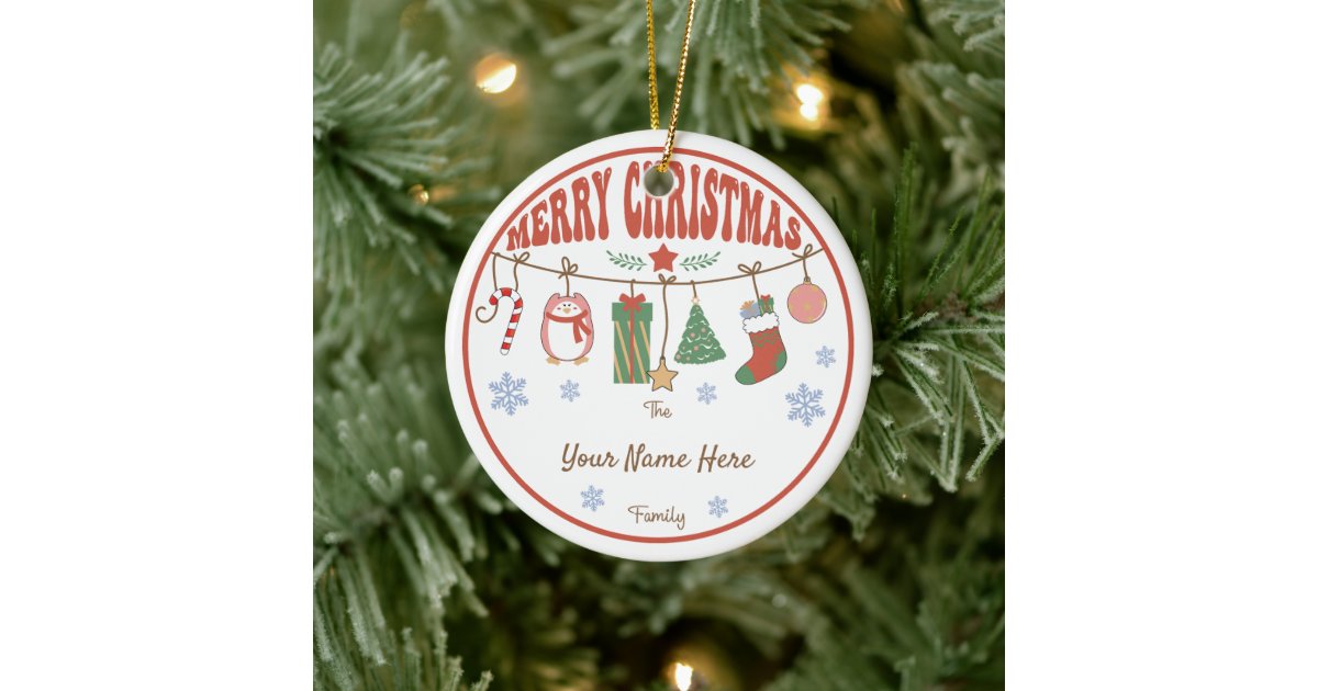 Create Your Own Ornaments Name & Year Christmas | Zazzle