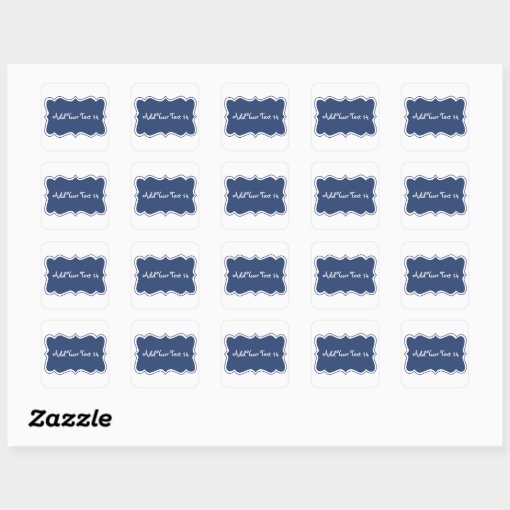 Create Your Own Ornate Frame V012 DARK BLUE Square Sticker | Zazzle