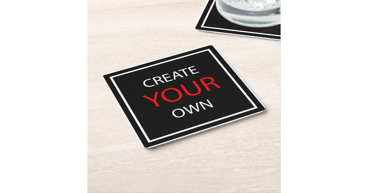 Create Your Own - personalised, branded / Custom Square Paper Coaster ...