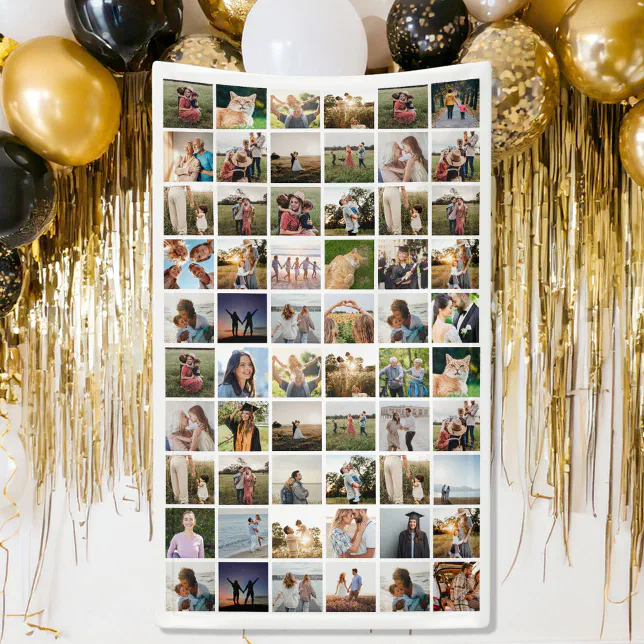 Create Your Own Personalized 60 Photo Collage Banner | Zazzle