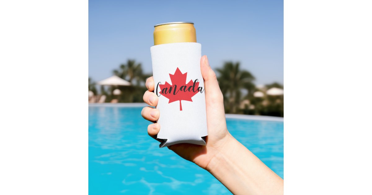 Create Your Own Personalized Canada Red Maple Leaf Seltzer Can Cooler ...