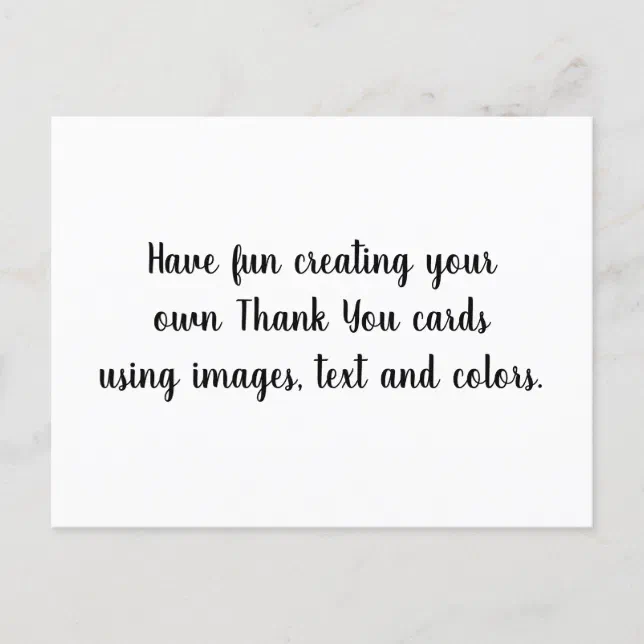 Create Your Own Personalized Customized Thank You Postcard | Zazzle