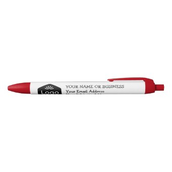 Create Your Own Personalized Logo Business Black Ink Pen | Zazzle