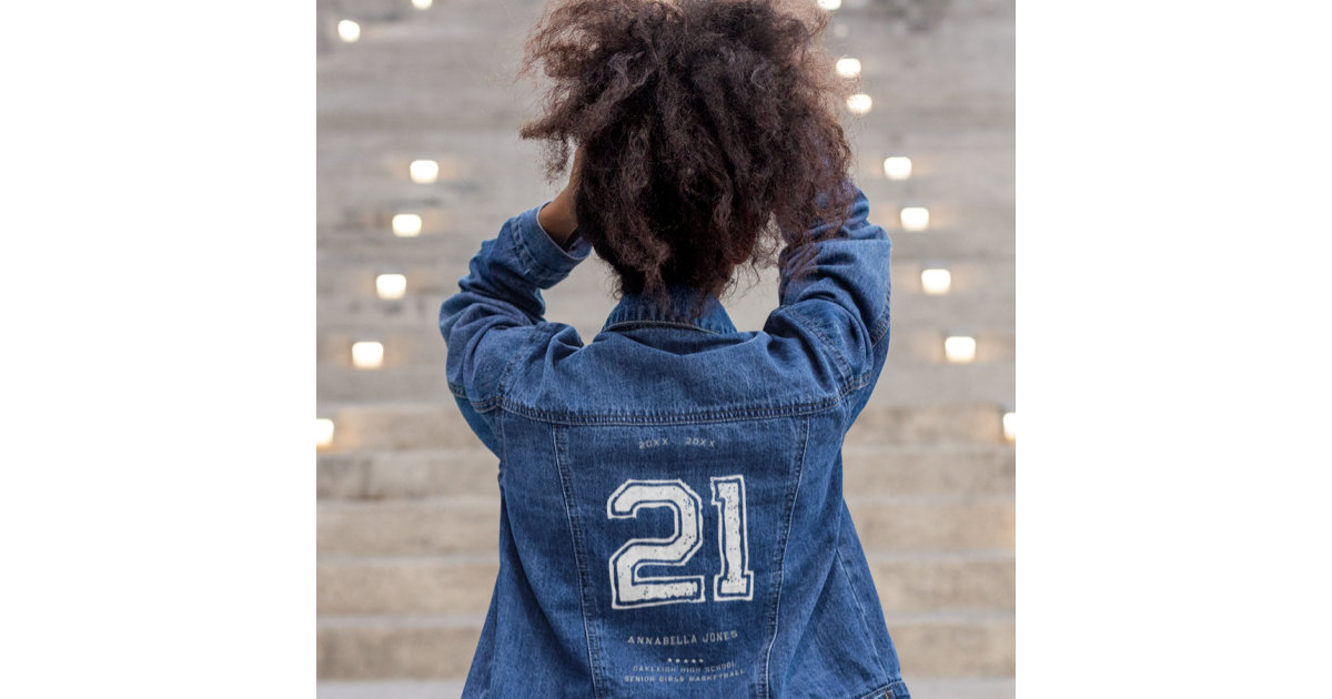 Create Your Own | Personalized Number Denim Jacket | Zazzle