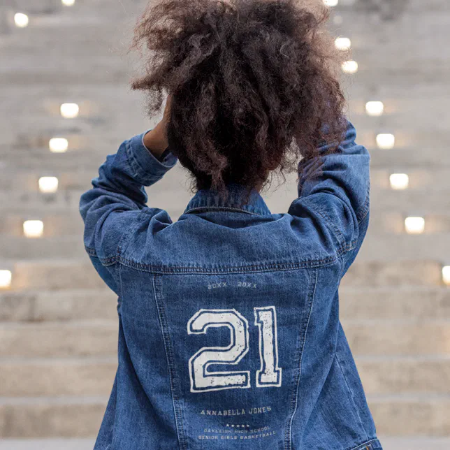 Create Your Own | Personalized Number Denim Jacket | Zazzle