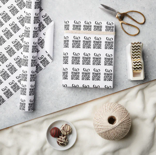 Create Your Own Personalized QR Code Business Wrapping Paper | Zazzle