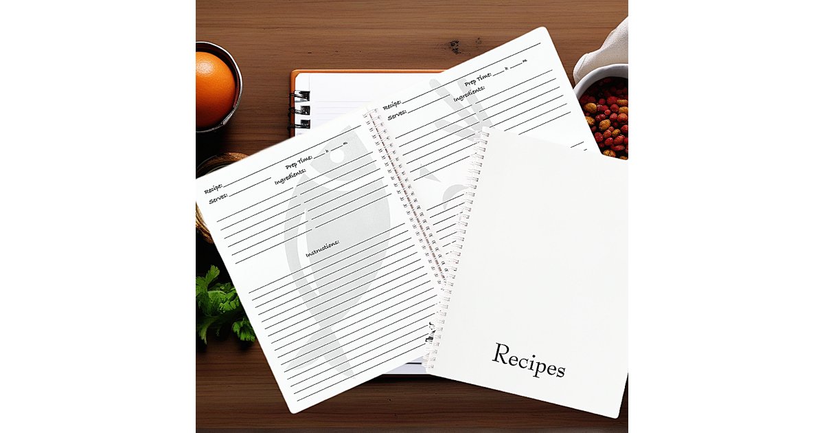 Create your own personalized recipe notebook | Zazzle