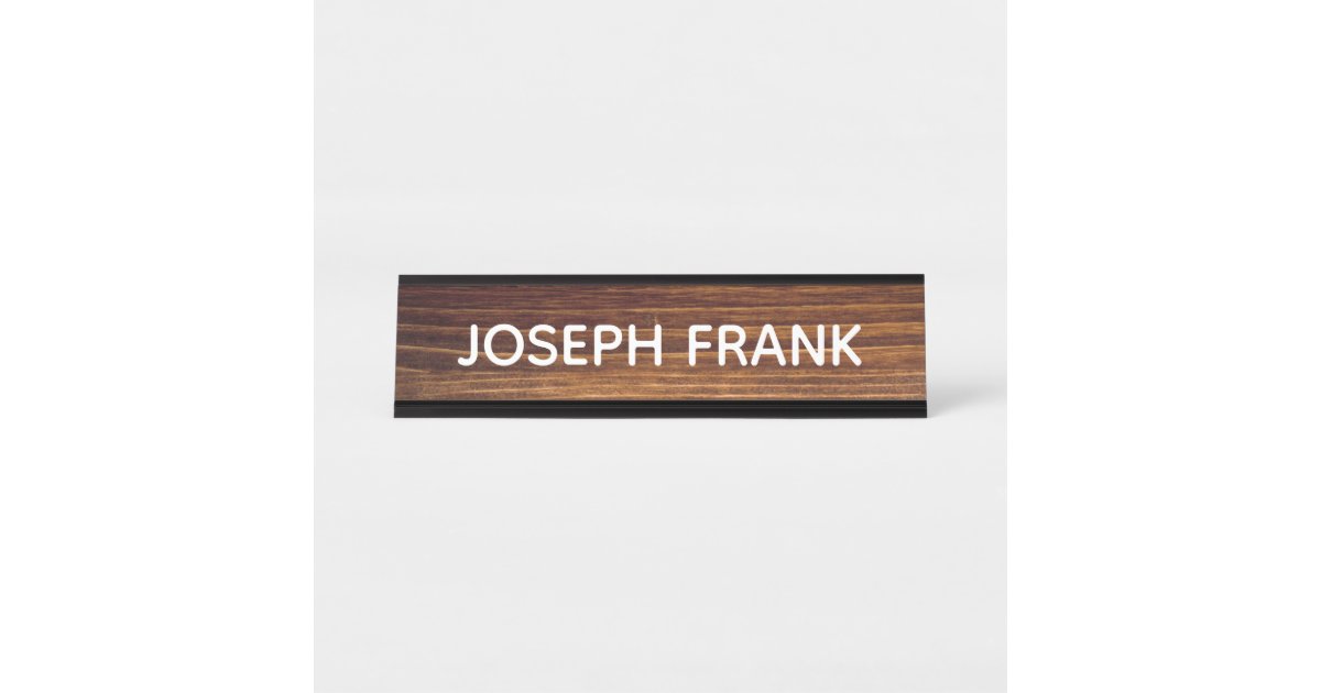 Create Your Own Personalized Rustic Wood Photo Desk Name Plate | Zazzle
