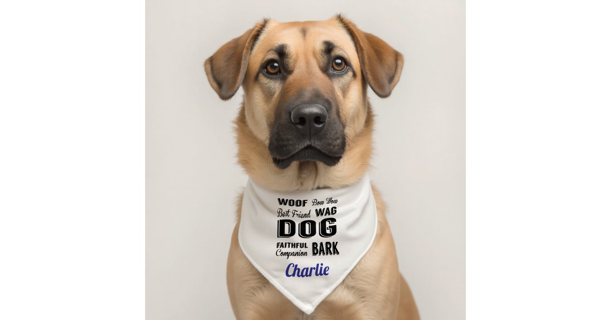 Create Your Own Pet Dog Personalized Name Pet Bandana Collar | Zazzle