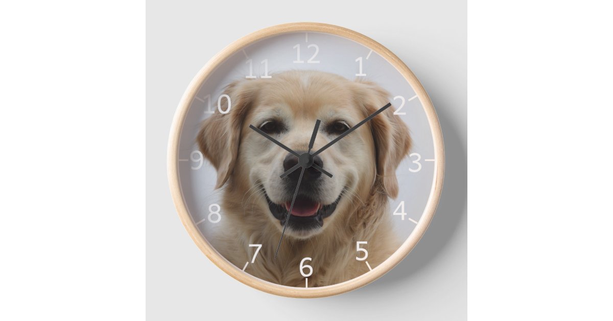Create Your Own Pet Dog Photo Clock | Zazzle