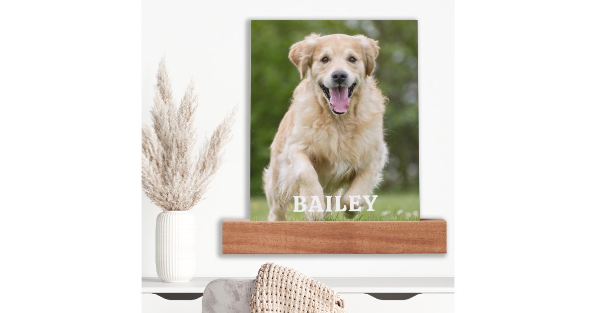 Create Your Own Pet Photo Personalized Dog Lover Picture Ledge | Zazzle
