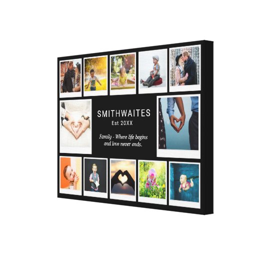 Create Your Own Photo Collage Template Typography Canvas Print | Zazzle