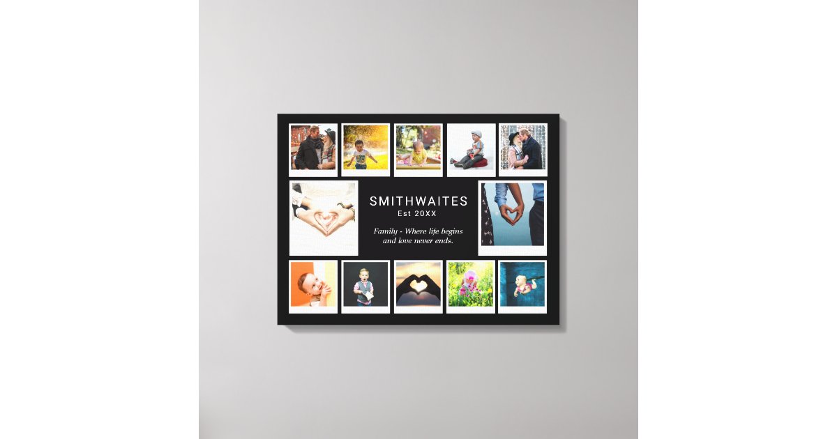 Create Your Own Photo Collage Template Typography Canvas Print | Zazzle