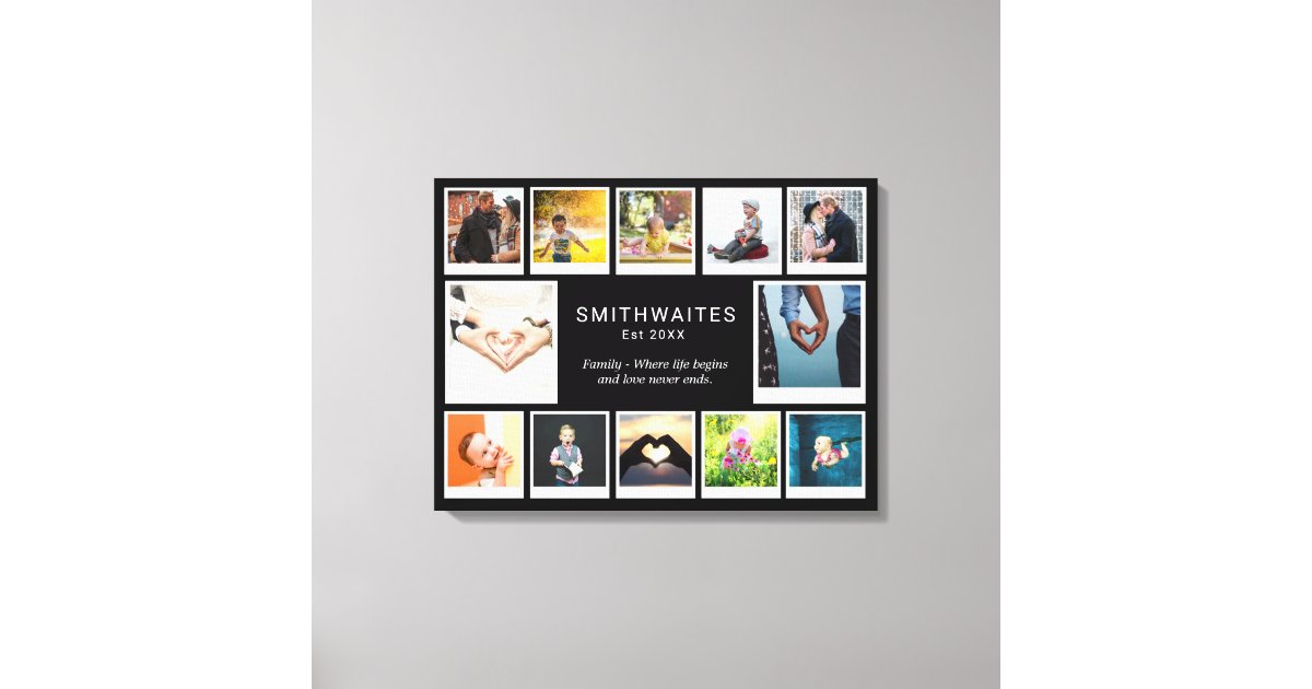 Create Your Own Photo Collage Template Typography Canvas Print | Zazzle