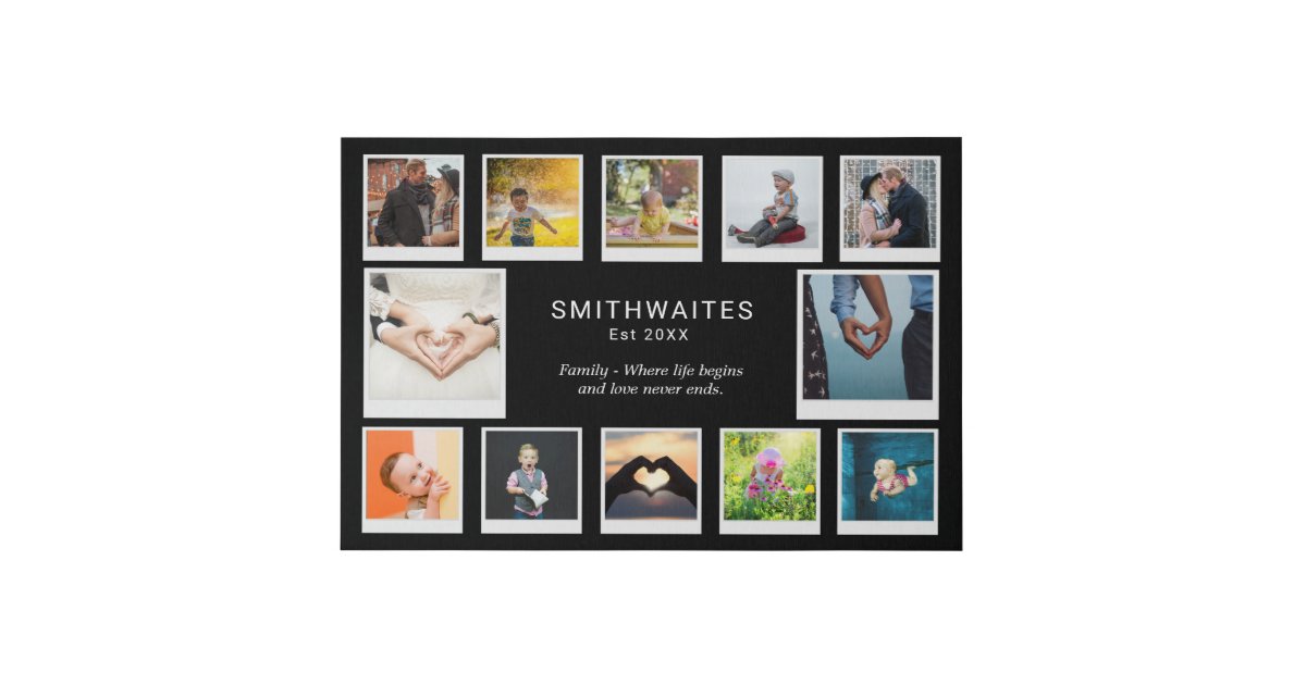 Create Your Own Photo Collage Template Typography Faux Canvas Print ...