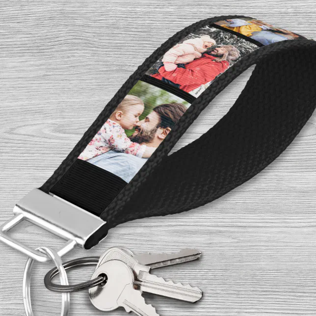 Create Your Own Photo Collage Wrist Keychain | Zazzle