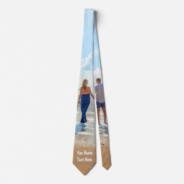 Create Your Own Photo Neck Tie Gift Custom Text | Zazzle