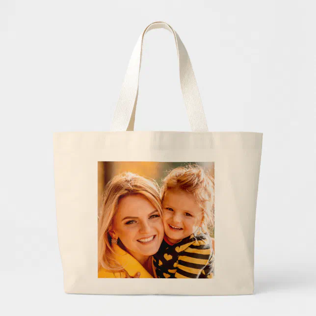 Create Your Own Photo Personalized Custom Large Tote Bag | Zazzle