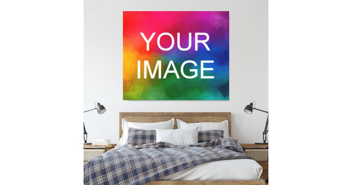 Create Your Own Photo Picture Logo Stretched Canvas Print | Zazzle