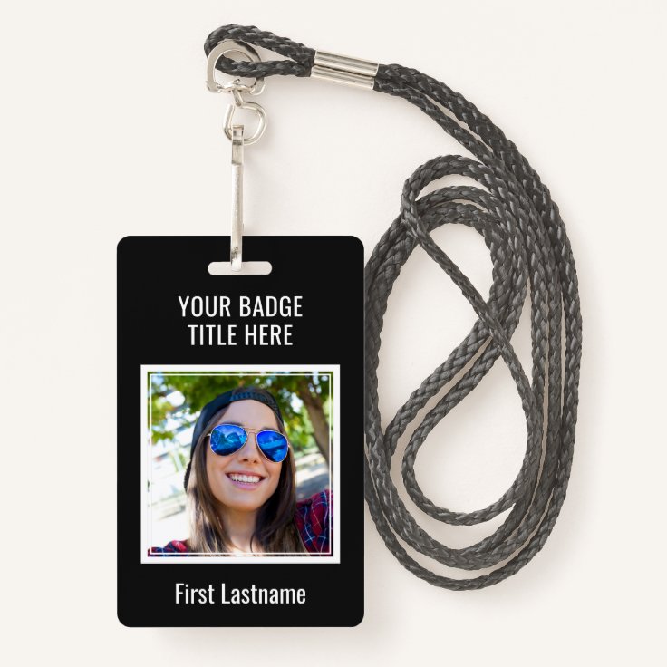 Create Your Own Photo & Text badge | Zazzle