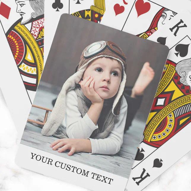 Create Your Own Photo Text Playing Cards | Zazzle