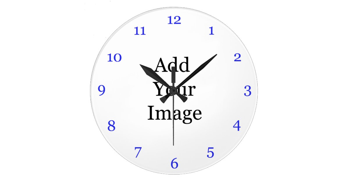 Create your own picture clock. Add your own photo Large Clock | Zazzle.com