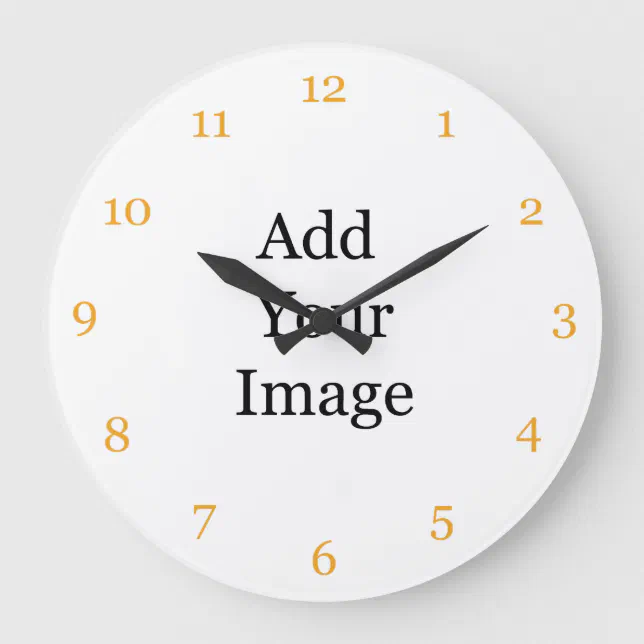 Create your own picture clock. Add your own photo Large Clock | Zazzle