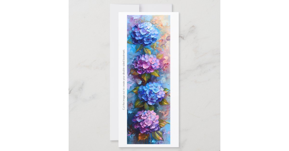 Create Your Own Pink Blue Hydrangeas Bookmark | Zazzle