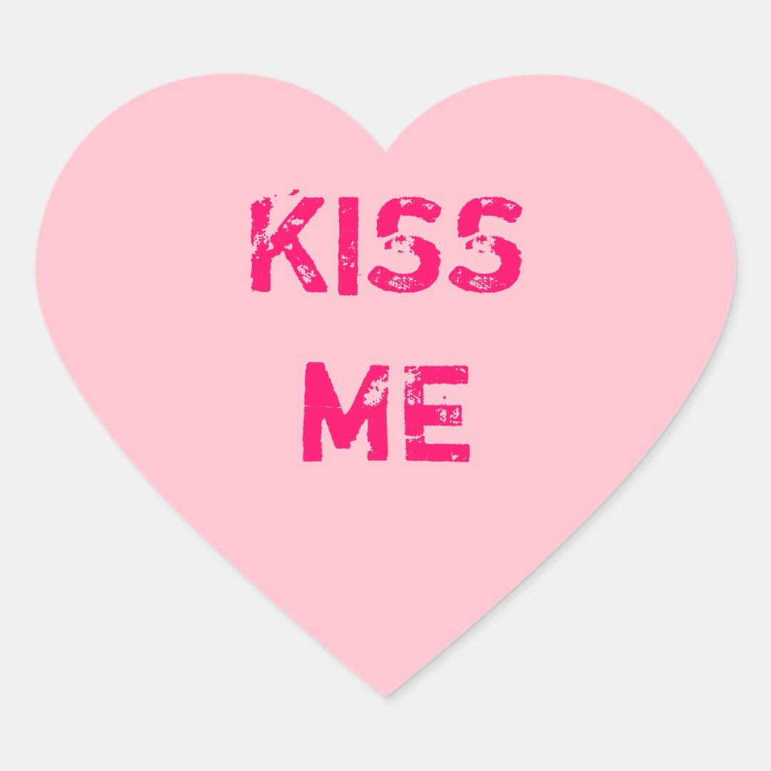 Create Your Own Pink Conversation Heart Heart Sticker | Zazzle