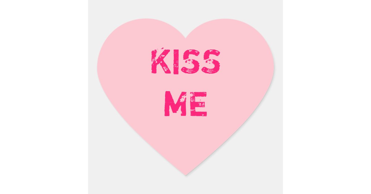 Create Your Own Pink Conversation Heart Heart Sticker | Zazzle