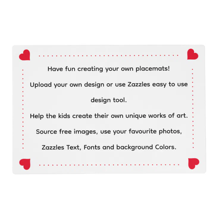Create Your Own Placemats Zazzle