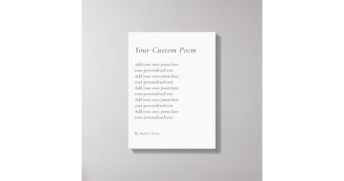 Create Your Own Poem Canvas Print | Zazzle